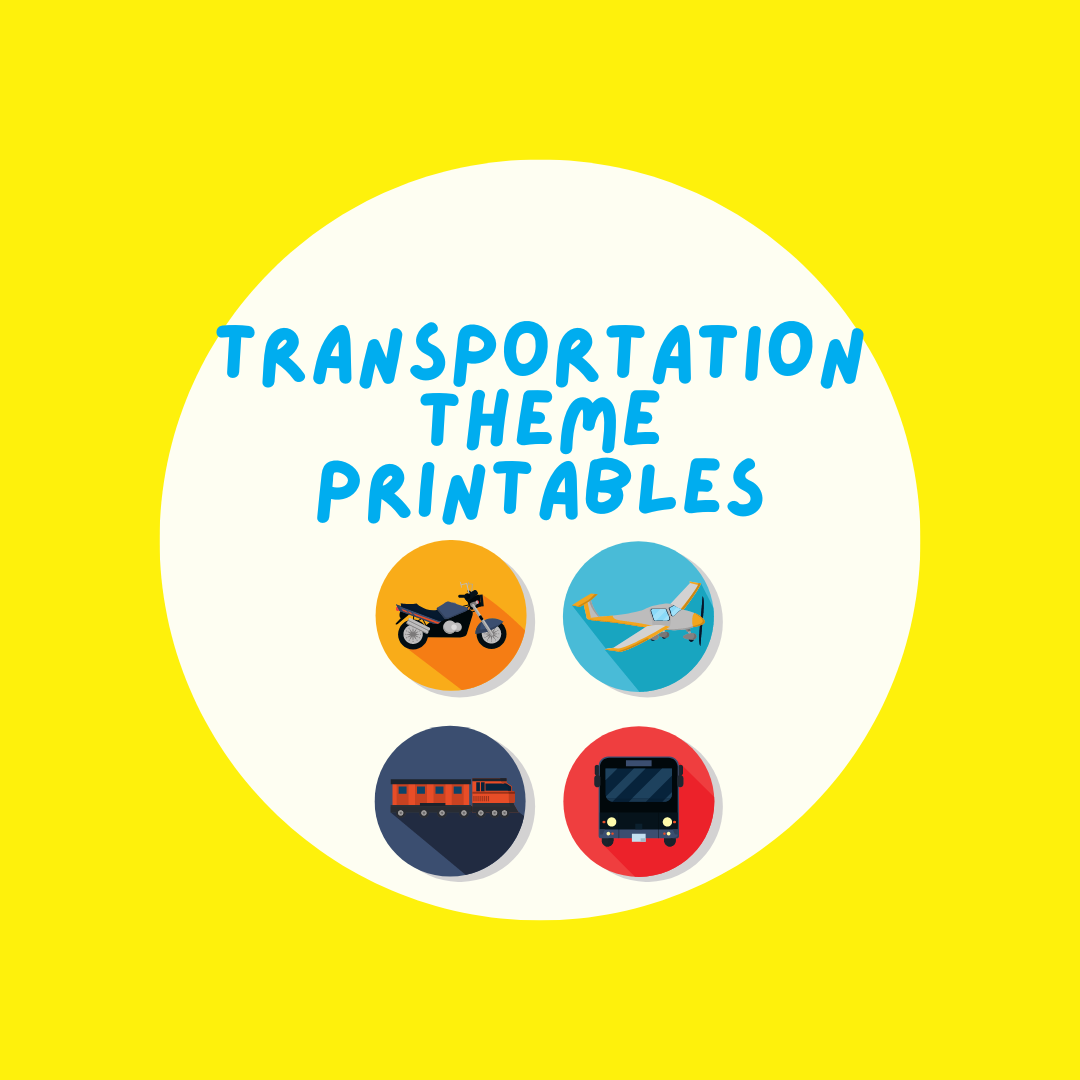 Transportation Themed Printable Learning Activities – Play Learn Create ...