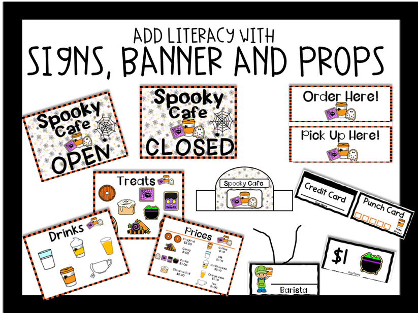 Spooky Cafe Dramatic Play Set, Halloween Pretend Play Set – Play Learn ...
