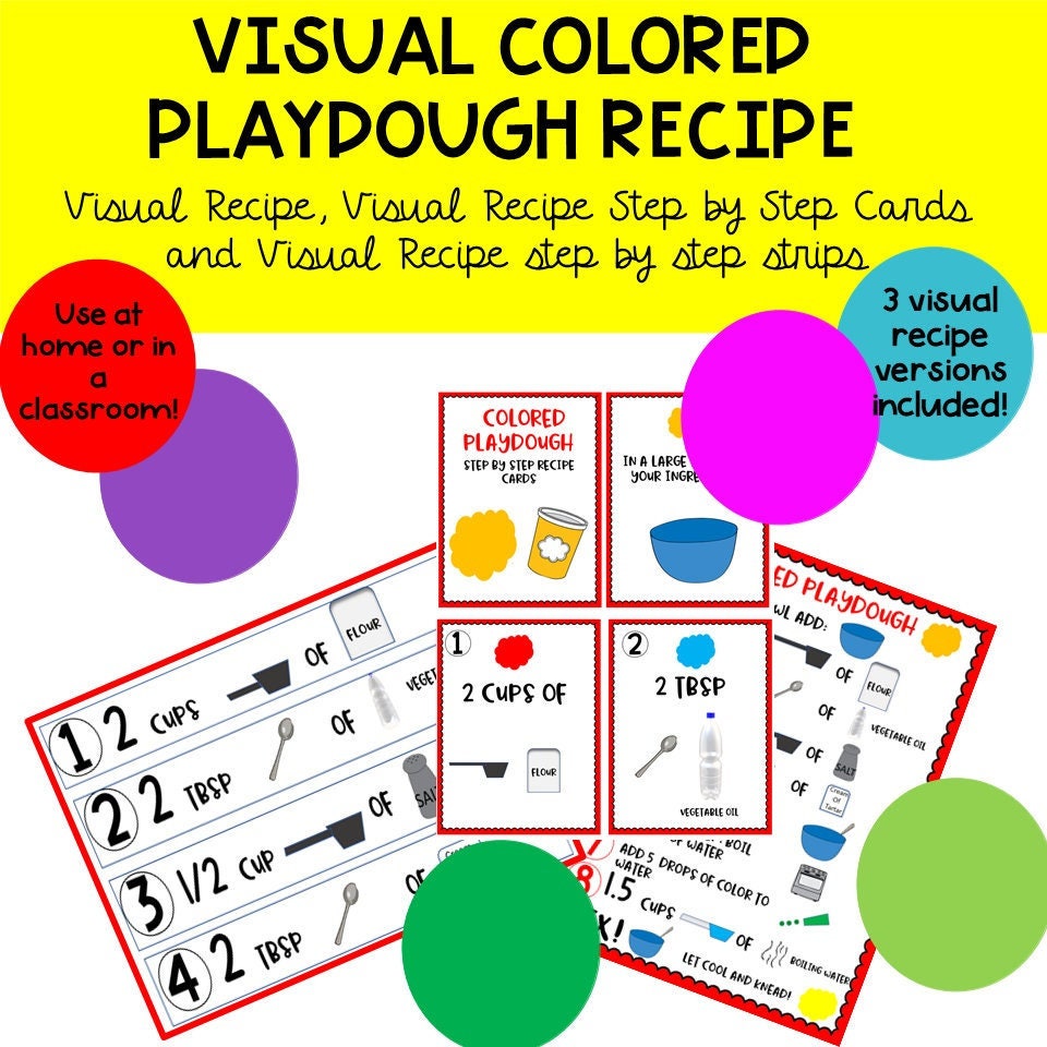 Printable Visual Playdough Recipe for Kids – Play Learn Create - Early ...