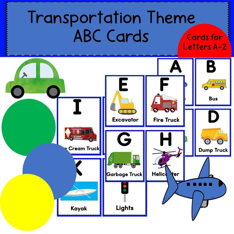 Printable Transportation Themed Alphabet Cards – Play Learn Create ...