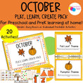 October Preschool Homeschool Learning Binder Pumpkin and Fall Theme Ac ...