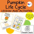 Pumpkin Life Cycle Lesson and Activities for Preschool, PreK and Kinde ...
